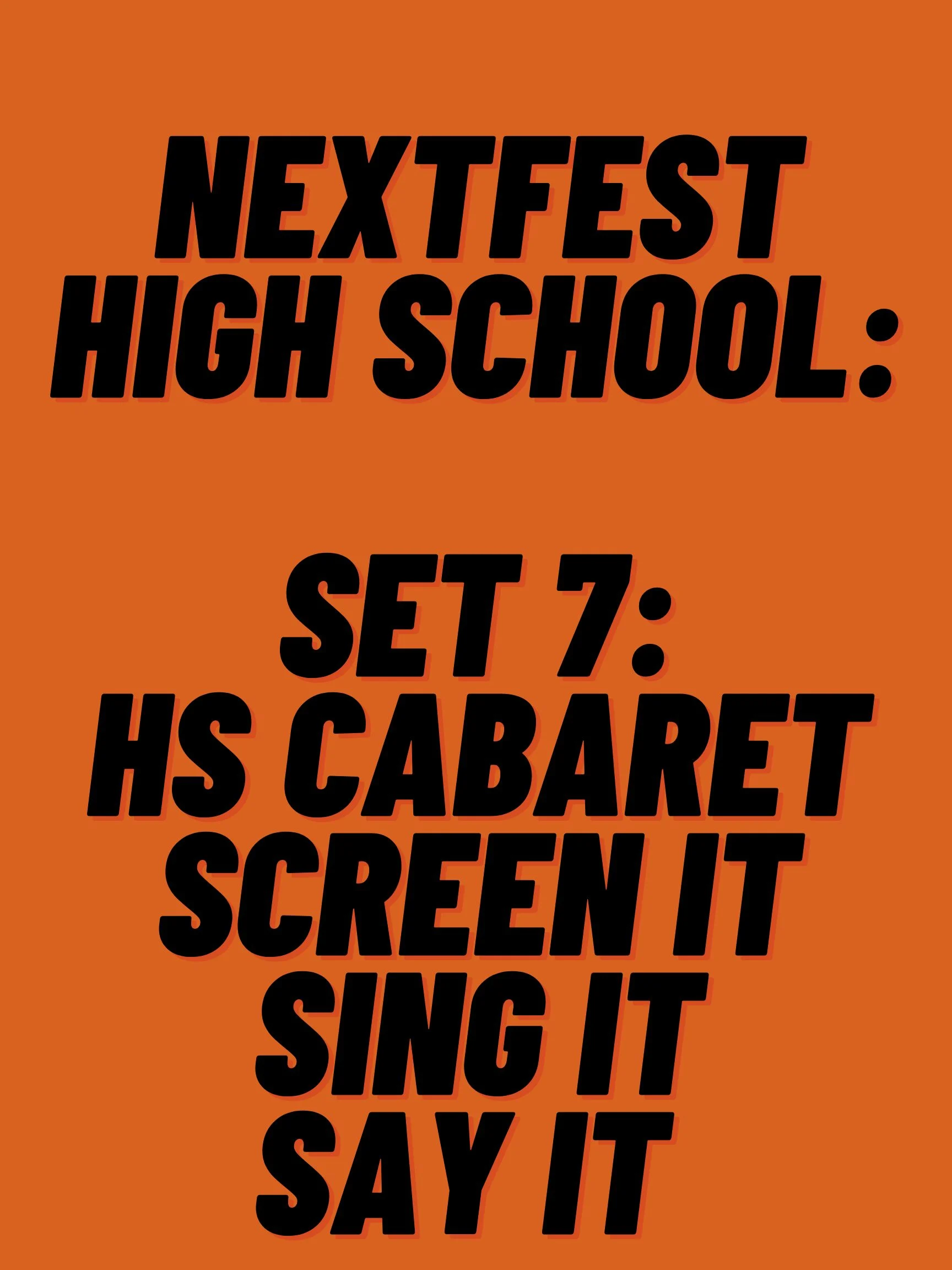 High School Set 7: Screen it, Sing it, Say it High School Cabaret ...